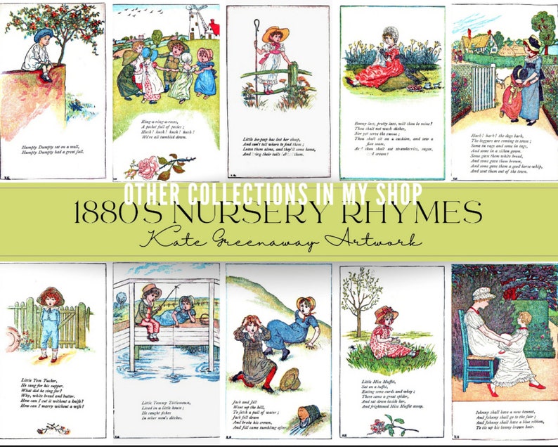 Mother Goose Nursery Rhyme Clip Art Bundle Vintage Mother Goose Book ...