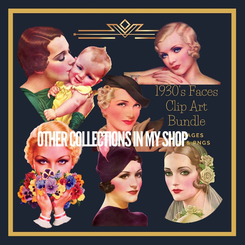 1920s Kids Fashion Clipart Bundle: Vintage Children Fussy Cuts (digital ...