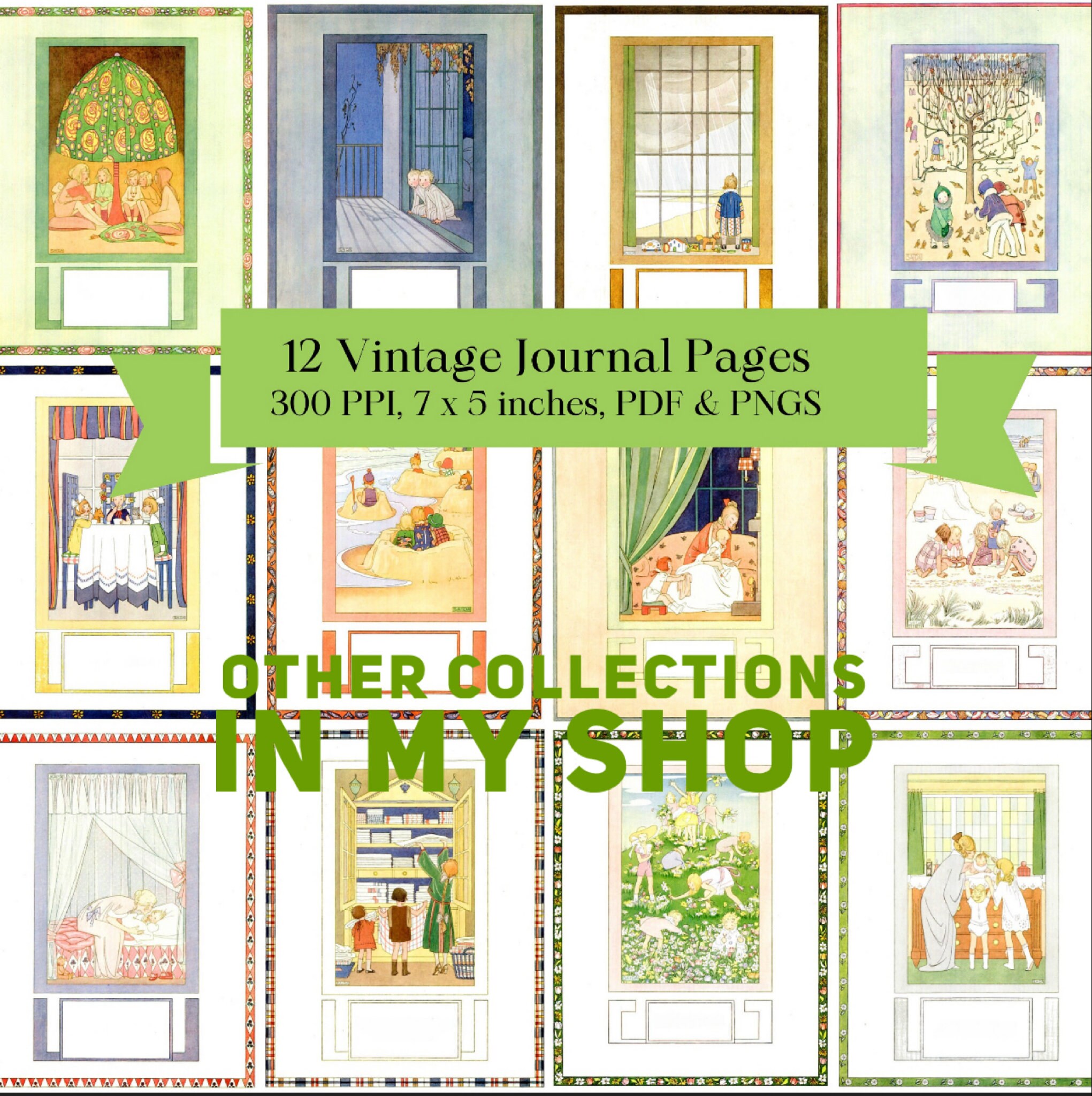 Vintage Children's Book Clipart Bundle Edwardian Children Digital ...