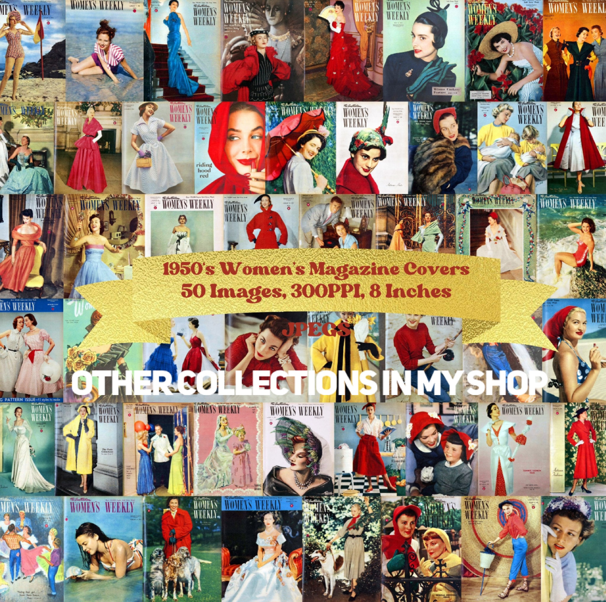 1950s Magazine Covers Clipart, Vintage Woman's Magazine Covers for ...