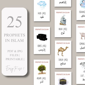 Prophets in Islam Printable Flashcards | Islamic Homeschool | Digital ...