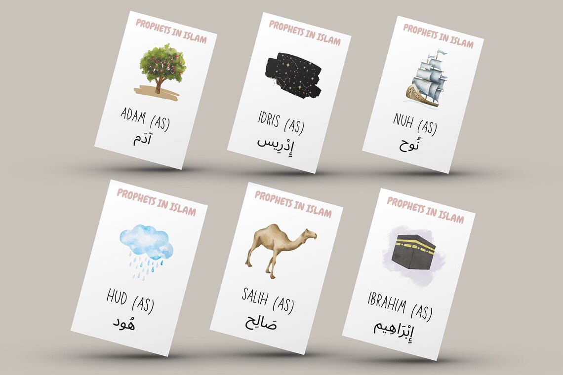 Prophets in Islam Printable Flashcards | Islamic Homeschool | Digital ...