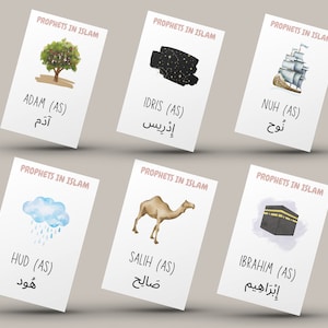 Prophets in Islam Printable Flashcards | Islamic Homeschool | Digital ...