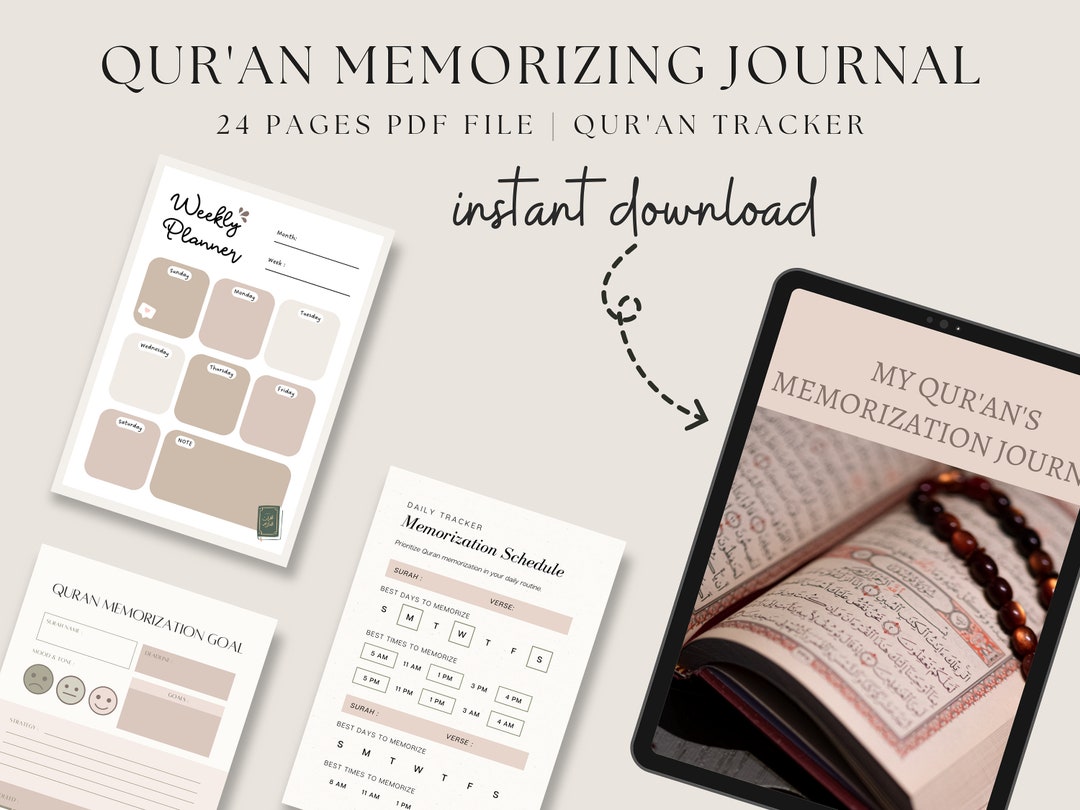 Quran Journal Print Quran Memorizing Quran Tracker - Etsy