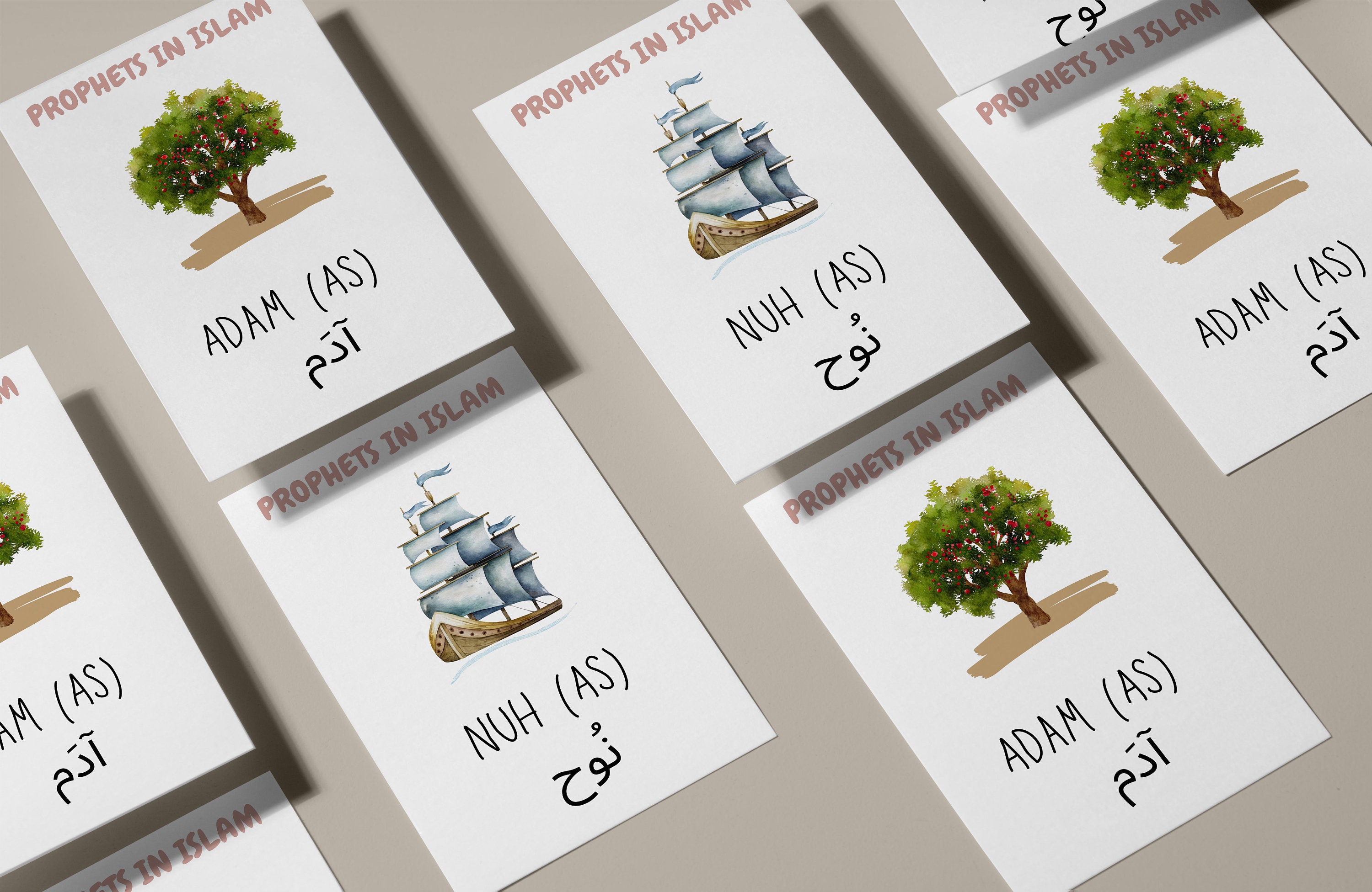 Prophets in Islam Printable Flashcards | Islamic Homeschool | Digital ...