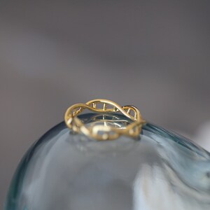 Gold Dna Ring Gold Twist Band Ring Double Helix Ring Thin - Etsy