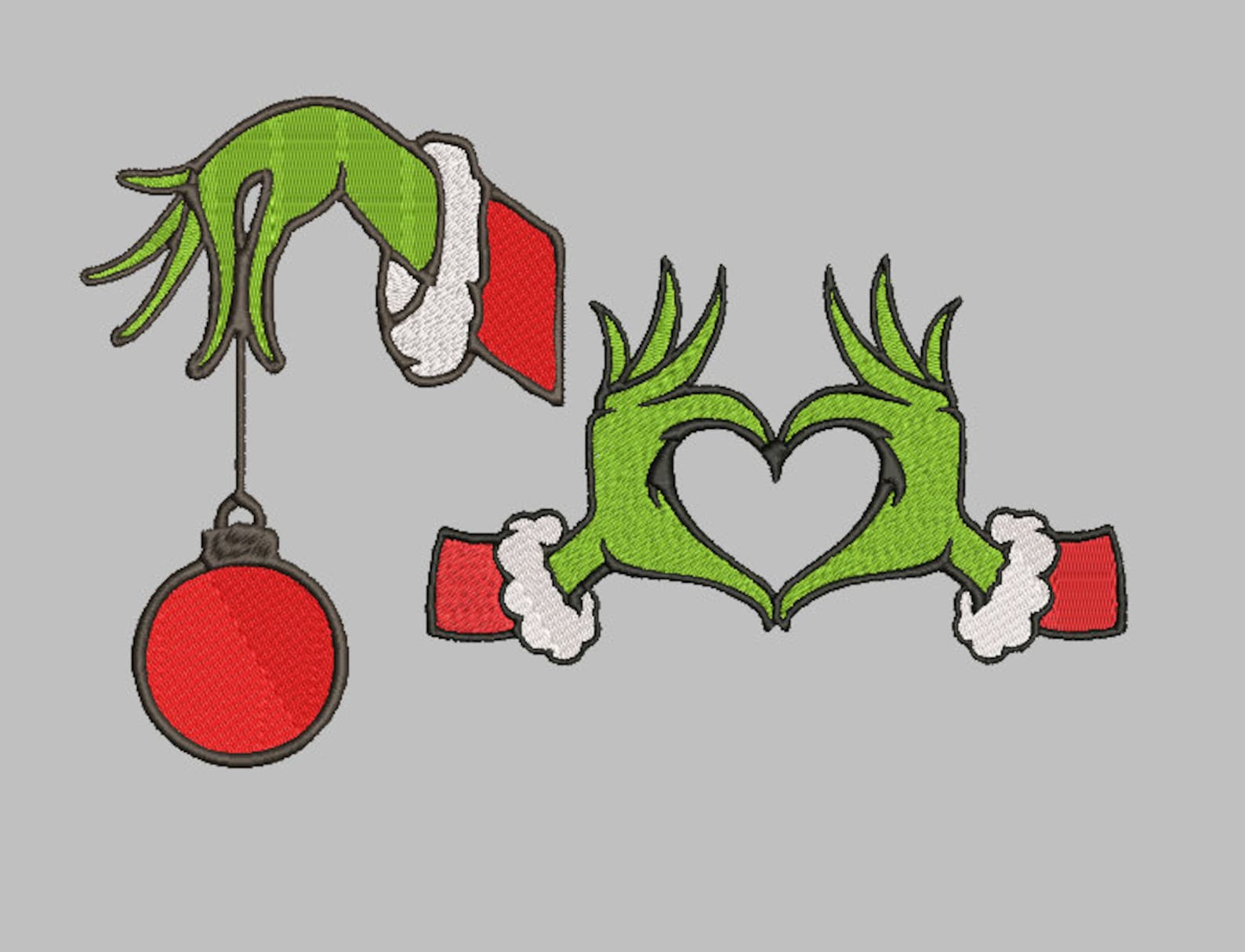 The Grinch Christmas Machine Embroidery Files 4x4 6x6 Hoop - Etsy