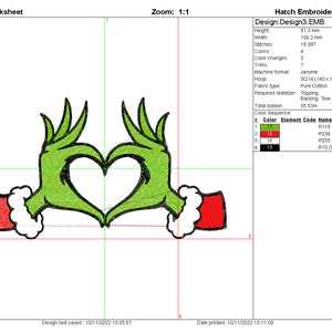 The Grinch Christmas Machine Embroidery Files 4x4 + 6x6 Hoop *INSTANT ...
