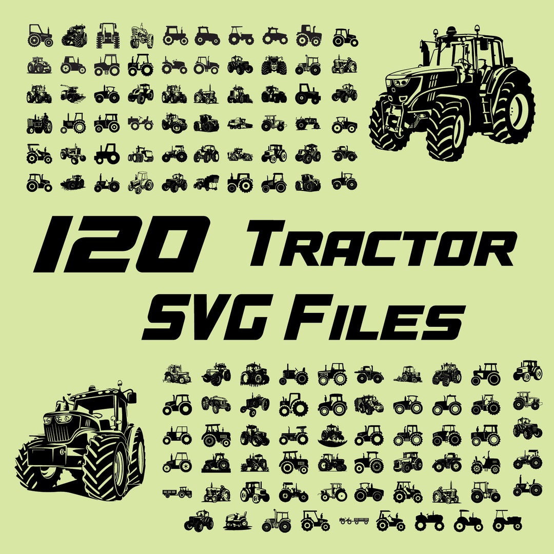 120 Tractors Vector Bundle SVG, PNG and PDF Cricut Silhoutte Studio - Etsy
