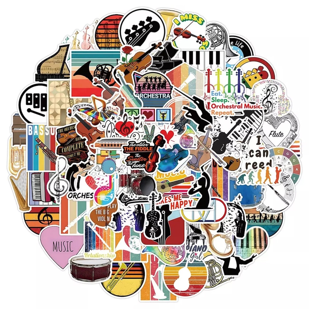 Music and Band Sticker Pack Orchestra Stickers Guitar - Etsy