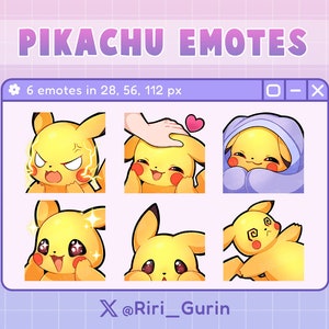 Pikachu Pokemon Emote Set para Twitch/Discord / Personalizado / Juegos ...