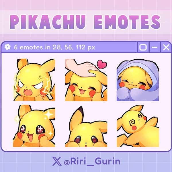 Pikachu Emotes Pack for Twitch - Etsy