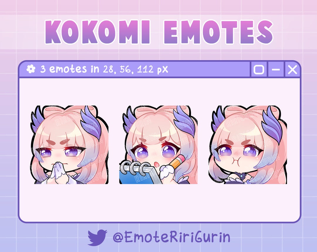Sangonomiya Kokomi Genshin Impact Emote Set for Twitch/discord - Etsy ...