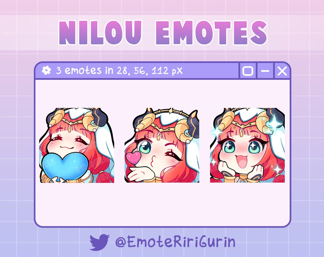Nilou Genshin Impact Emote Set for Twitch/discord Custom Gaming ...