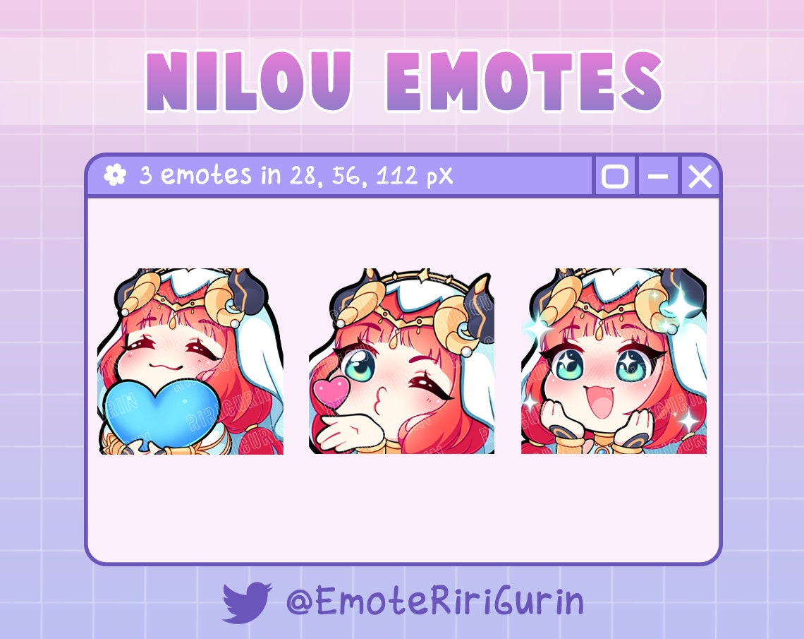 Nilou Genshin Impact Emote Set for Twitch/discord Custom Gaming ...