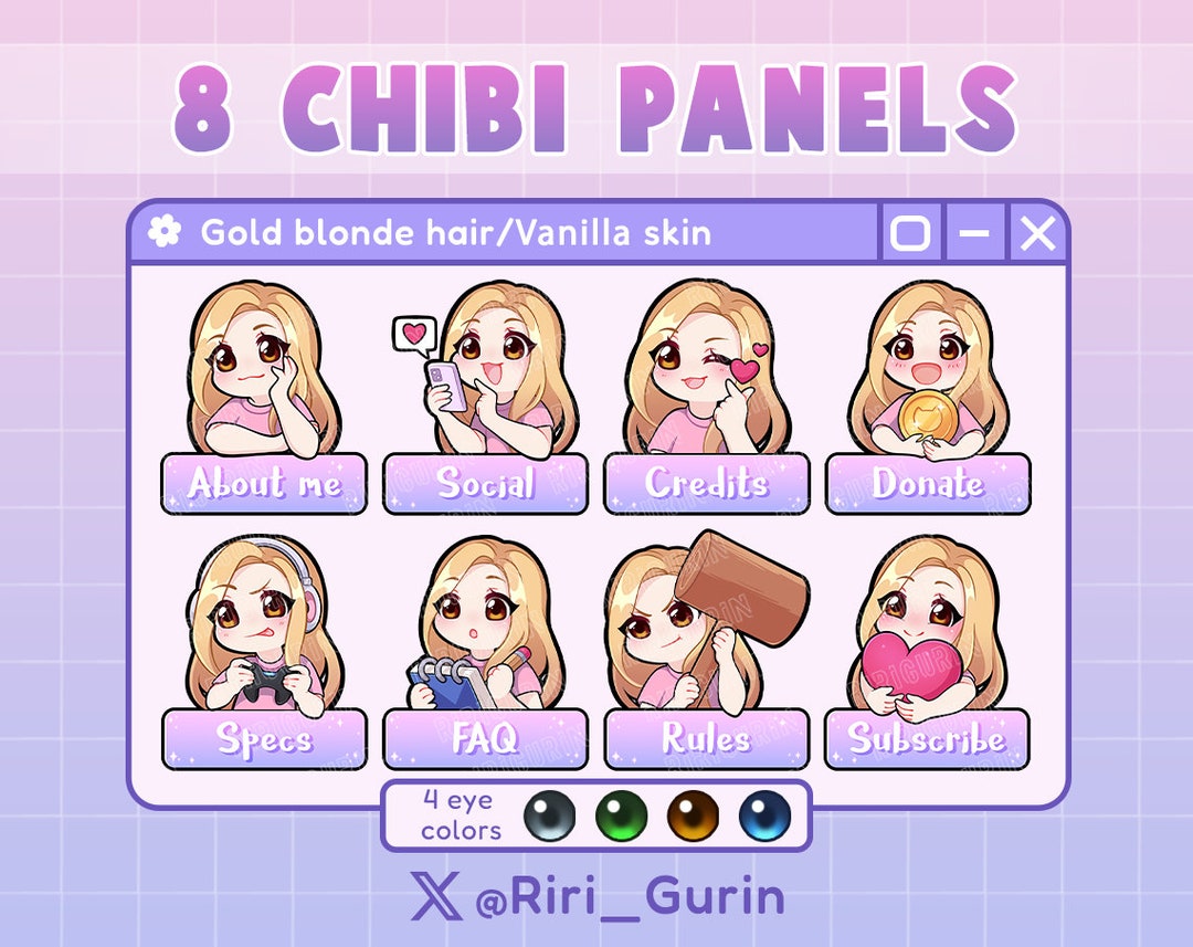 SUPER SET Cute Girl Chibi Panels vanilla Skin/gold Blonde Hair for ...
