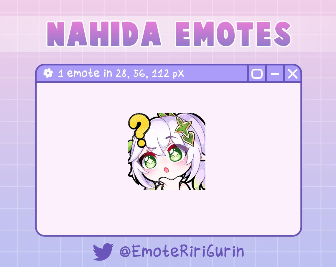 Nahida Genshin Impact Thinking Emote for Twitch/discord Custom Gaming ...