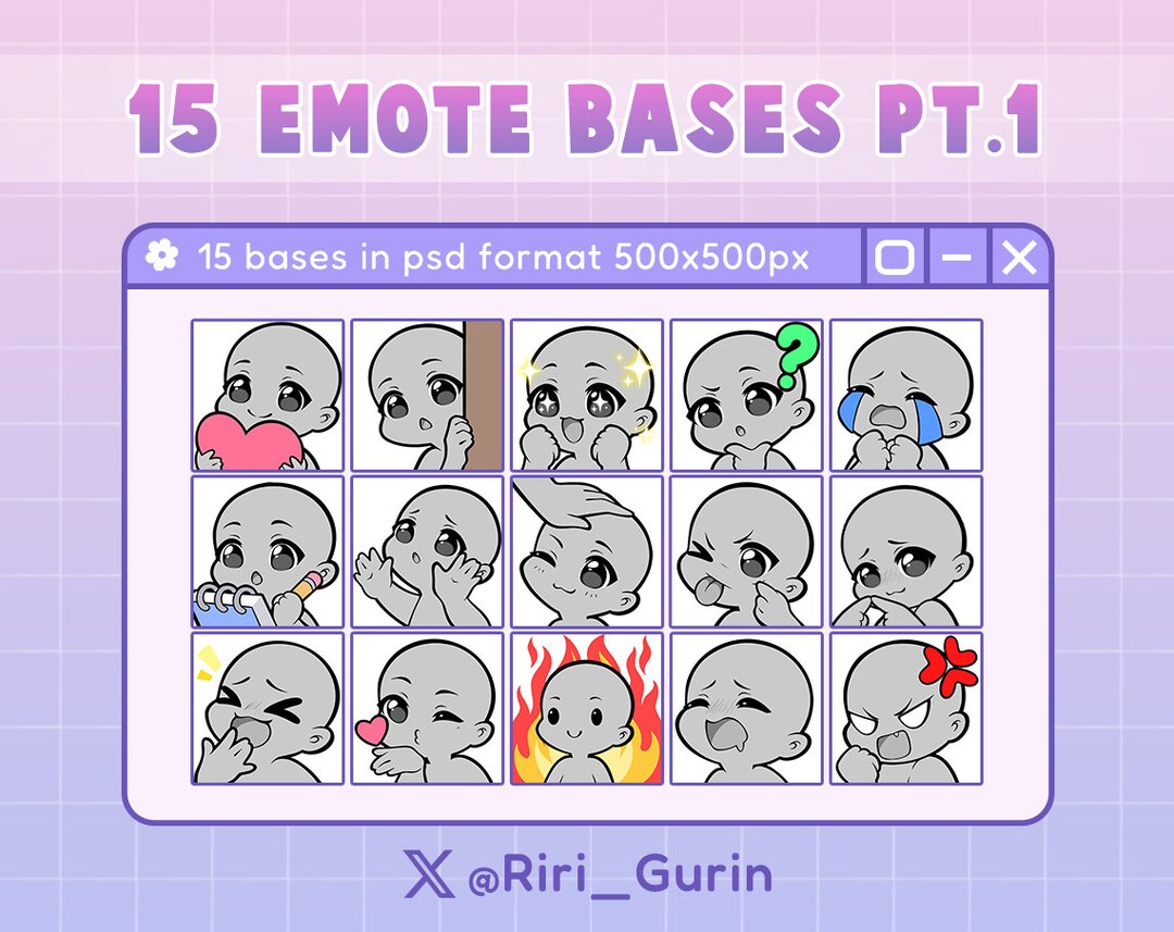 15x DIY PSD Chibi Emote Bases Pack/set Twitch / Youtube / Discord ... 15x DIY PSD Chibi Emote Bases Pack/set Twitch / Youtube / Discord ...