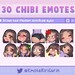 SUPER SET Cute Girl Chibi Emotes medium Skin/brown Hair/brown - Etsy