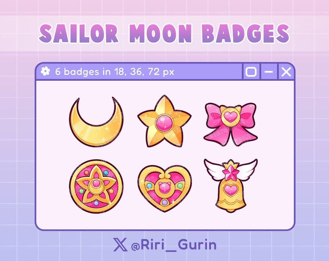 Sailor Moon Sub Badges Set for Twitch/discord/youtube Bit Badge Twitch ...