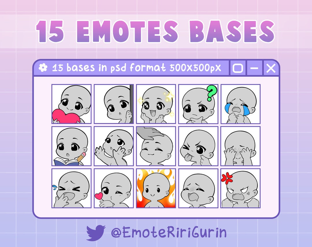 15x DIY PSD Chibi Emote Bases Pack/set Twitch / Youtube / Discord ... 15x DIY PSD Chibi Emote Bases Pack/set Twitch / Youtube / Discord ...