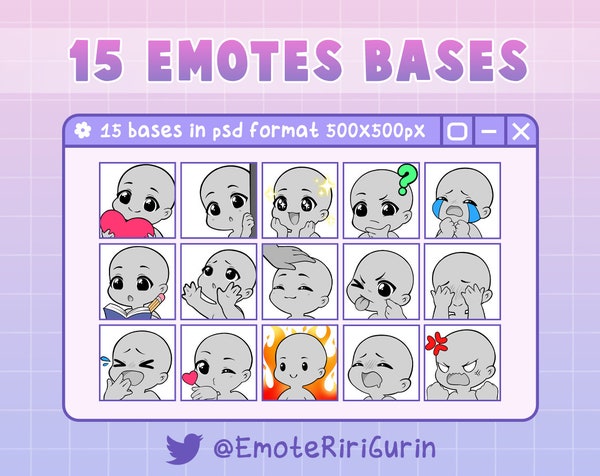 20 Emote Bundle for Twitch Streamers, Discord, Youtube Cute, Kawaii ...