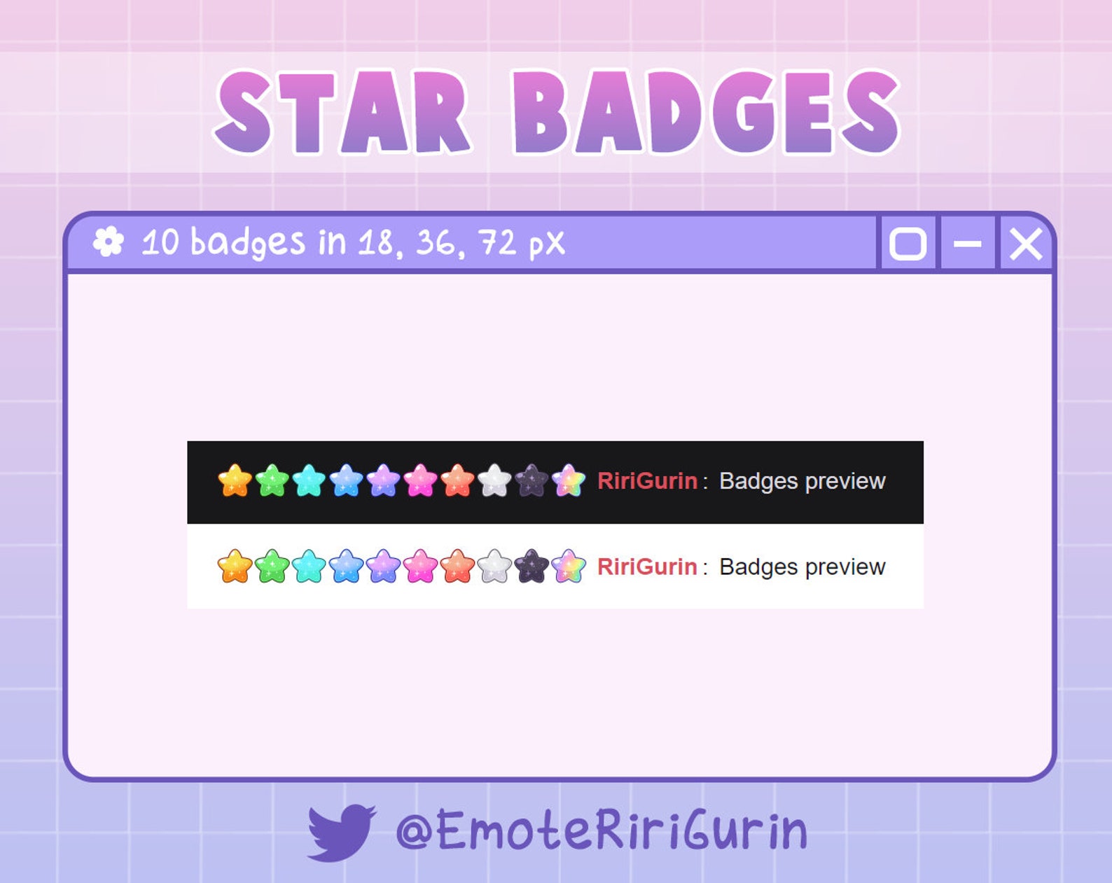 Star Sub Badges Set for Twitch/discord/youtube Bit Badge - Etsy