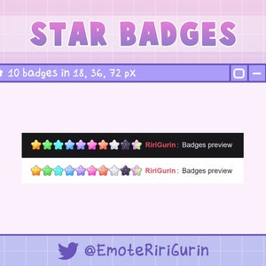 Star Sub Badges Set for Twitch/discord/youtube Bit Badge Twitch Sub ...