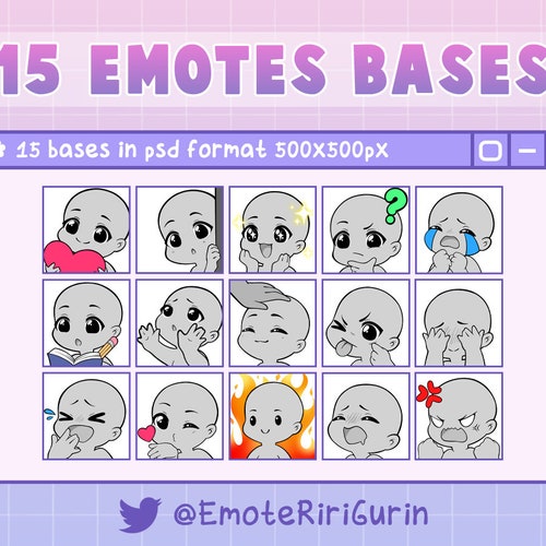 15x DIY PSD Chibi Emote Bases Pack/set Twitch / Youtube / - Etsy 15x DIY PSD Chibi Emote Bases Pack/set Twitch / Youtube / - Etsy