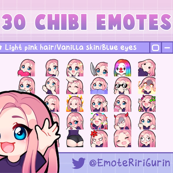 Pink Hair Twitch Emote - Etsy