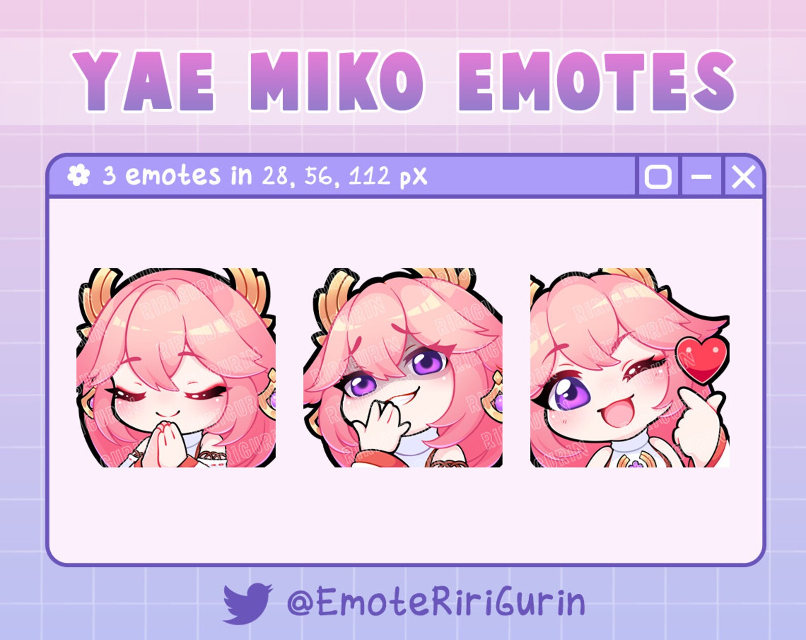 Yae Miko Genshin Impact Smug Pray Love Emote Set for - Etsy