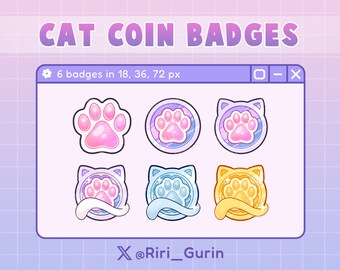 Bubble Cat Sub Badges Set for Twitch/discord/youtube Bit Badge Twitch ...