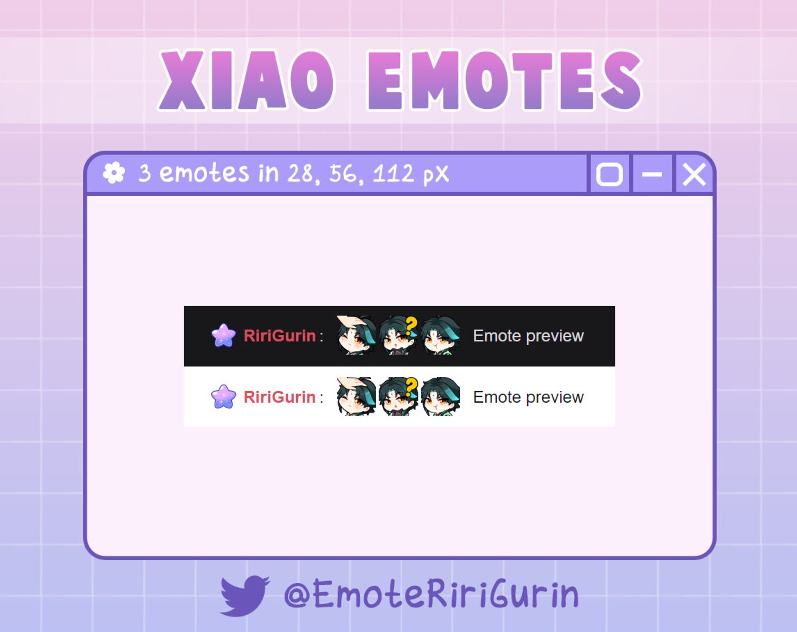 Xiao Genshin Impact Emote Set for Twitch/discord Custom - Etsy