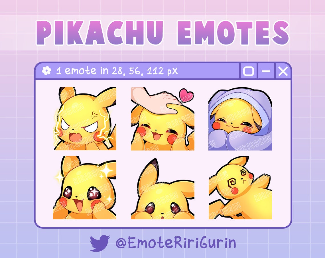 Pikachu Pokemon Emote Set for Twitch/discord Custom Gaming - Etsy Australia
