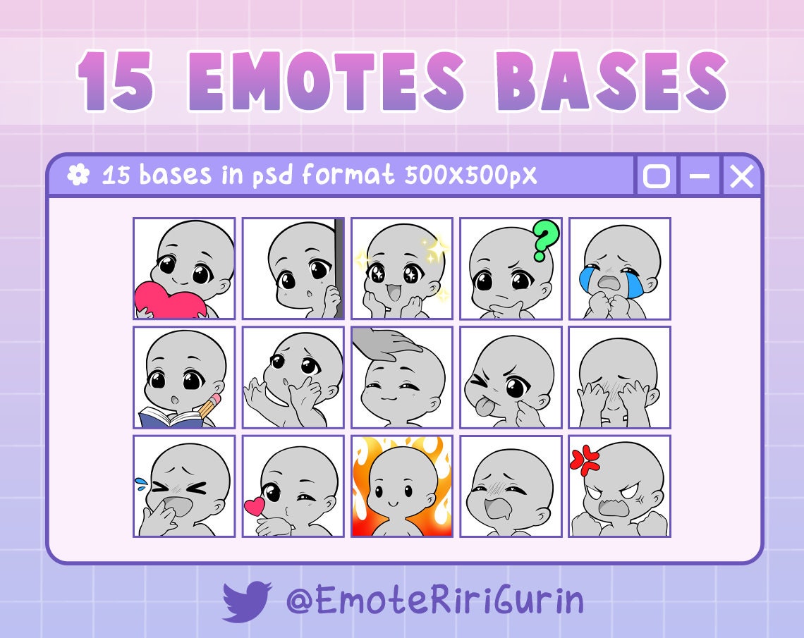15x DIY PSD Chibi Emote Bases Pack/set Twitch / Youtube / - Etsy Australia