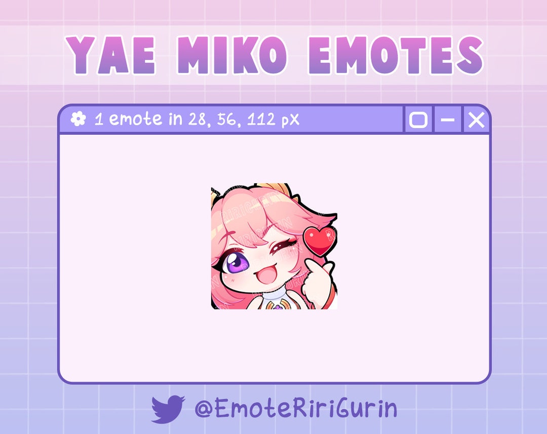 Yae Miko Genshin Impact Korean Love Emote Set for Twitch/discord Custom ...