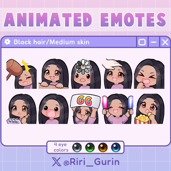 Black Chibi Emotes Etsy