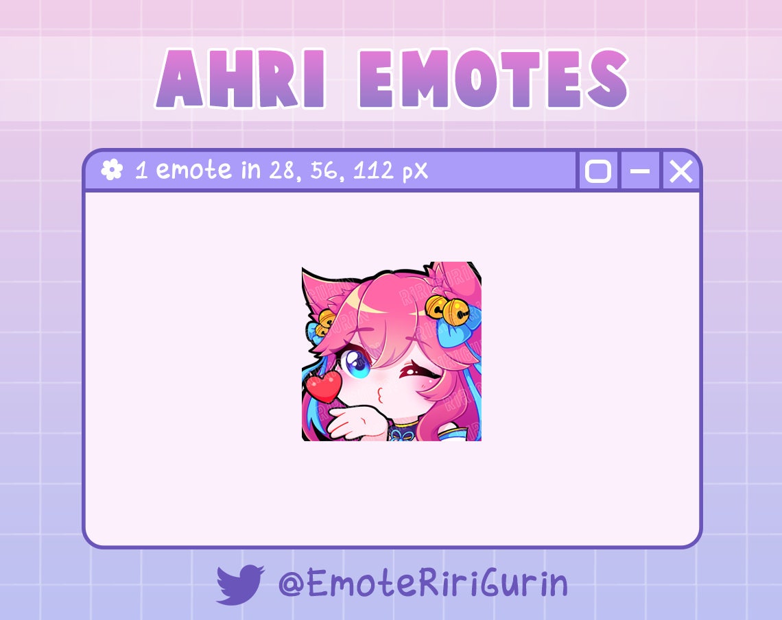 Ahri Spirit Blossom League of Legends Kiss Emote for Twitch/discord ...