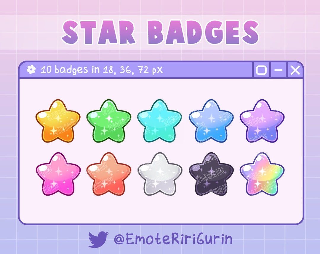 Star Sub Badges Set for Twitch/discord/youtube Bit Badge - Etsy