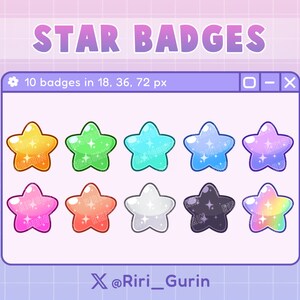 Star Sub Badges Set for Twitch/discord/youtube Bit Badge Twitch Sub ...
