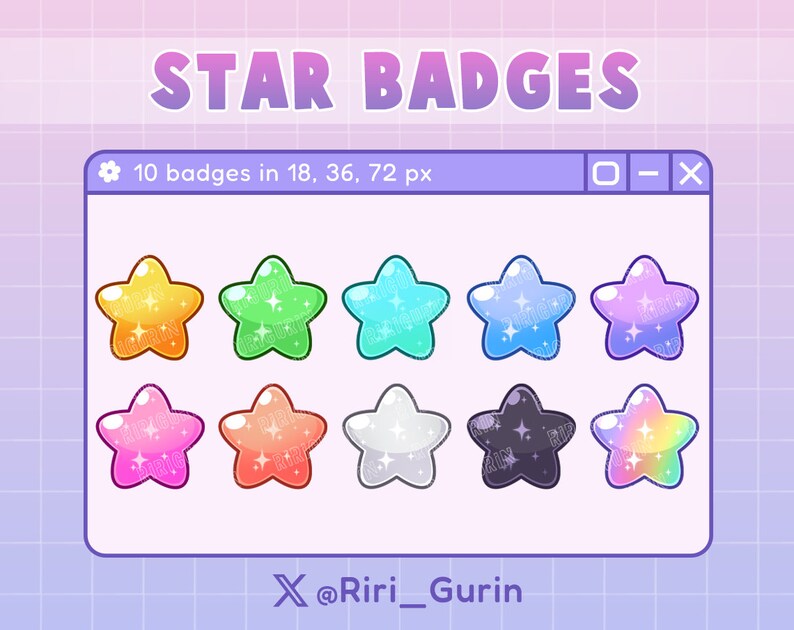 Star Sub Badges Set for Twitch/discord/youtube Bit Badge Twitch Sub ...