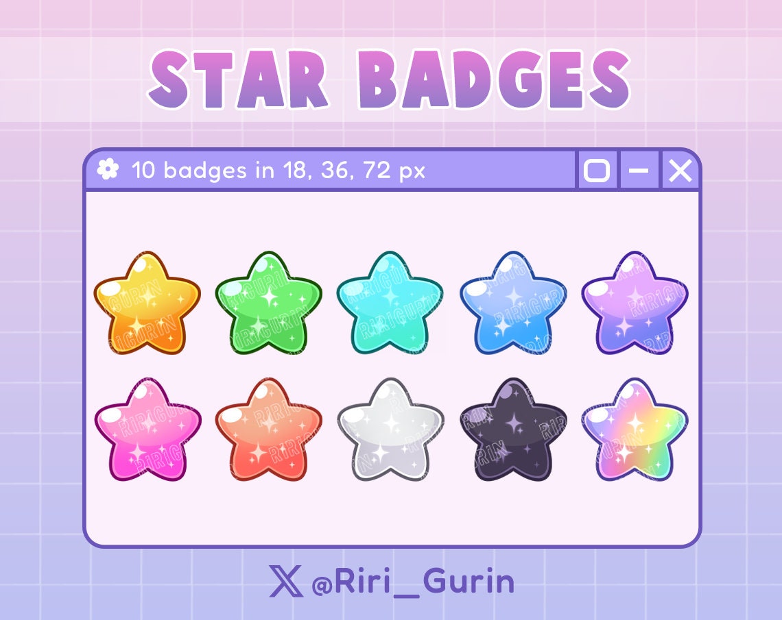 Star Sub Badges Set for Twitch/discord/youtube Bit Badge Twitch Sub ...