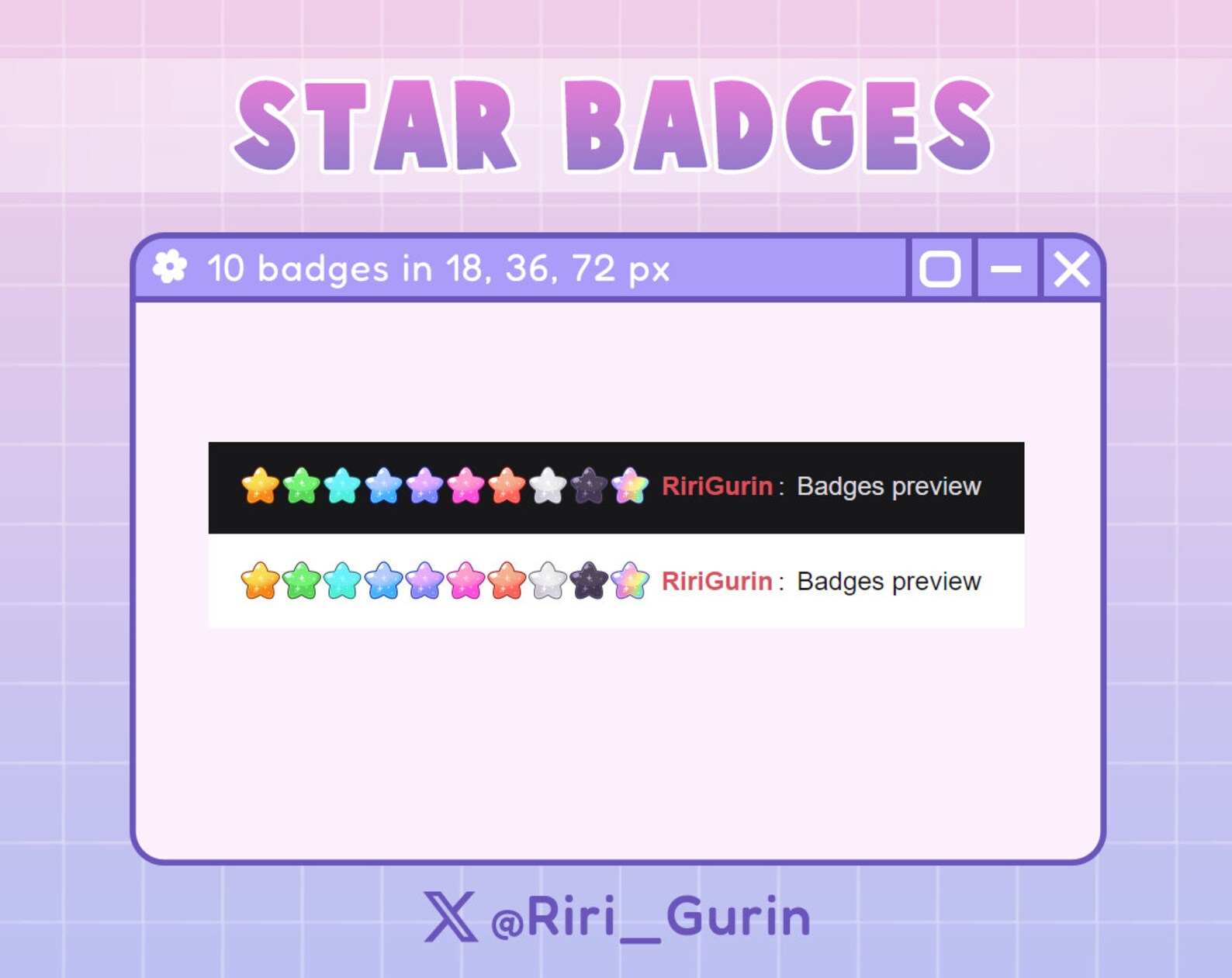 Star Sub Badges Set for Twitch/discord/youtube Bit Badge Twitch Sub ...