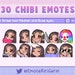 SUPER SET Cute Girl Chibi Emotes medium Skin/brown Hair/brown - Etsy
