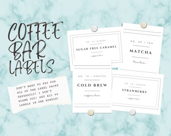 Coffee Corner Printable Labels Hot Drinks Ready to Print - Etsy