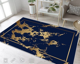 Blue and Gold Carpet - Etsy