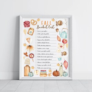 Fall Bucket List Editable Printable, Activity Ideas Sheet for Autumn ...