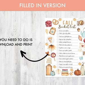 Fall Bucket List Editable Printable, Activity Ideas Sheet for Autumn ...