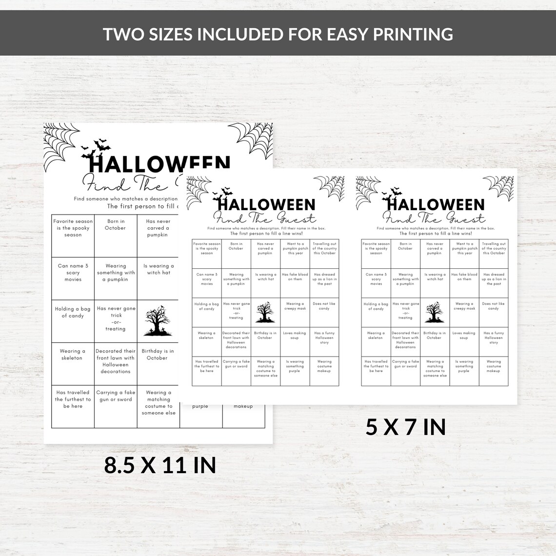 Spooky Halloween Party Game: Find the Guest Bingo Game for Fun Office ...