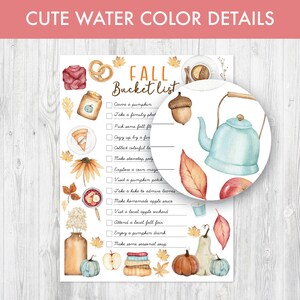 Fall Bucket List Editable Printable, Activity Ideas Sheet for Autumn ...